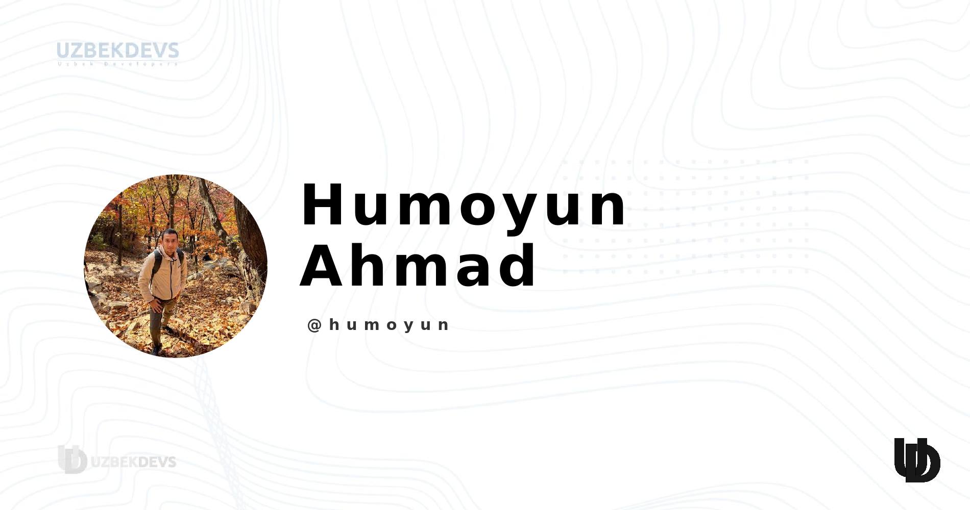 Humoyun Ahmad (@humoyun) - UzbekDevs