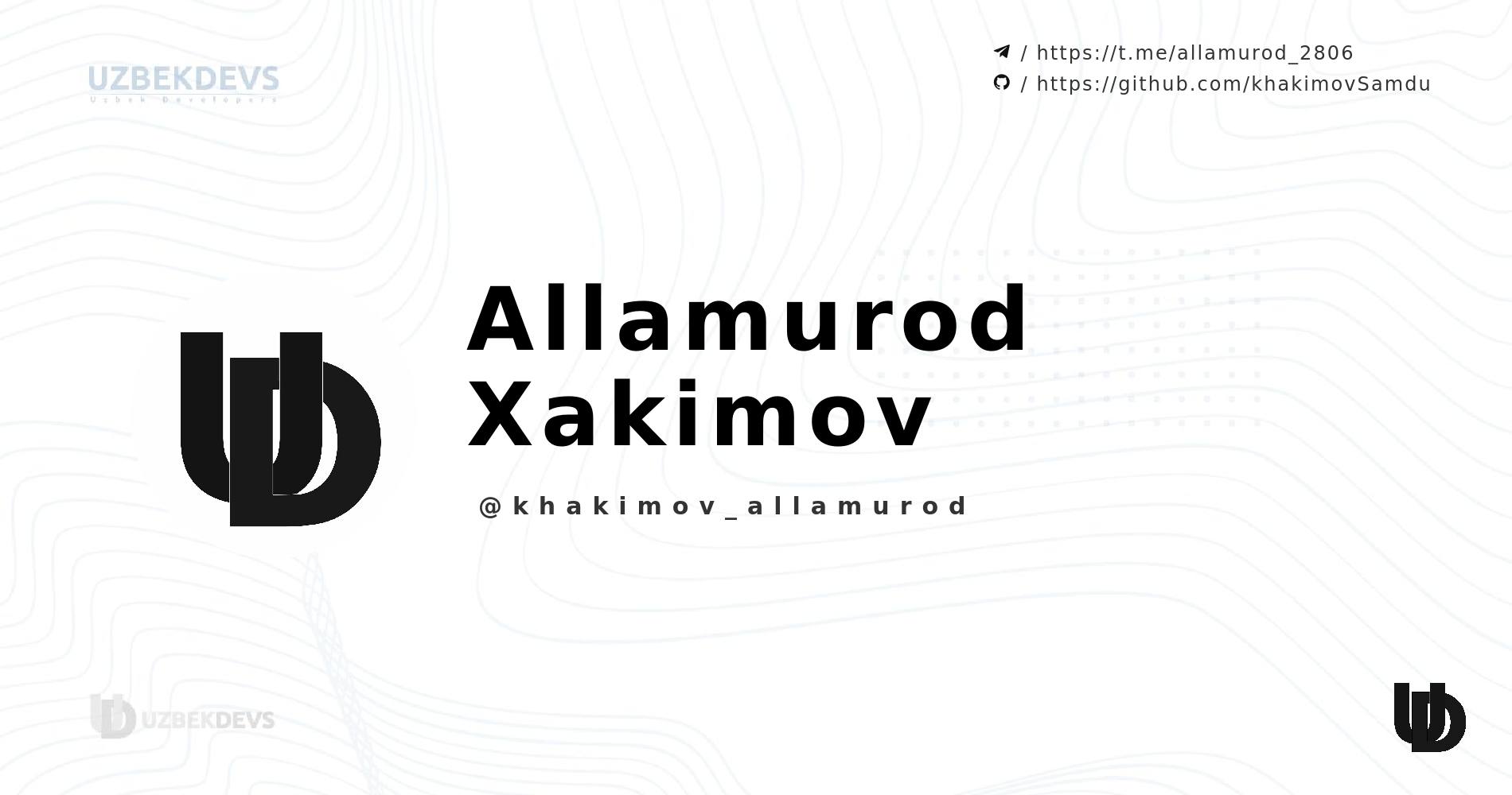 Allamurod Xakimov (@khakimov_allamurod) - UzbekDevs
