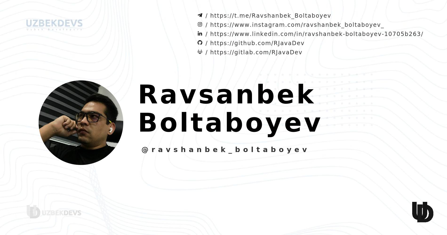 Ravsanbek Boltaboyev (@ravshanbek_boltaboyev) - UzbekDevs