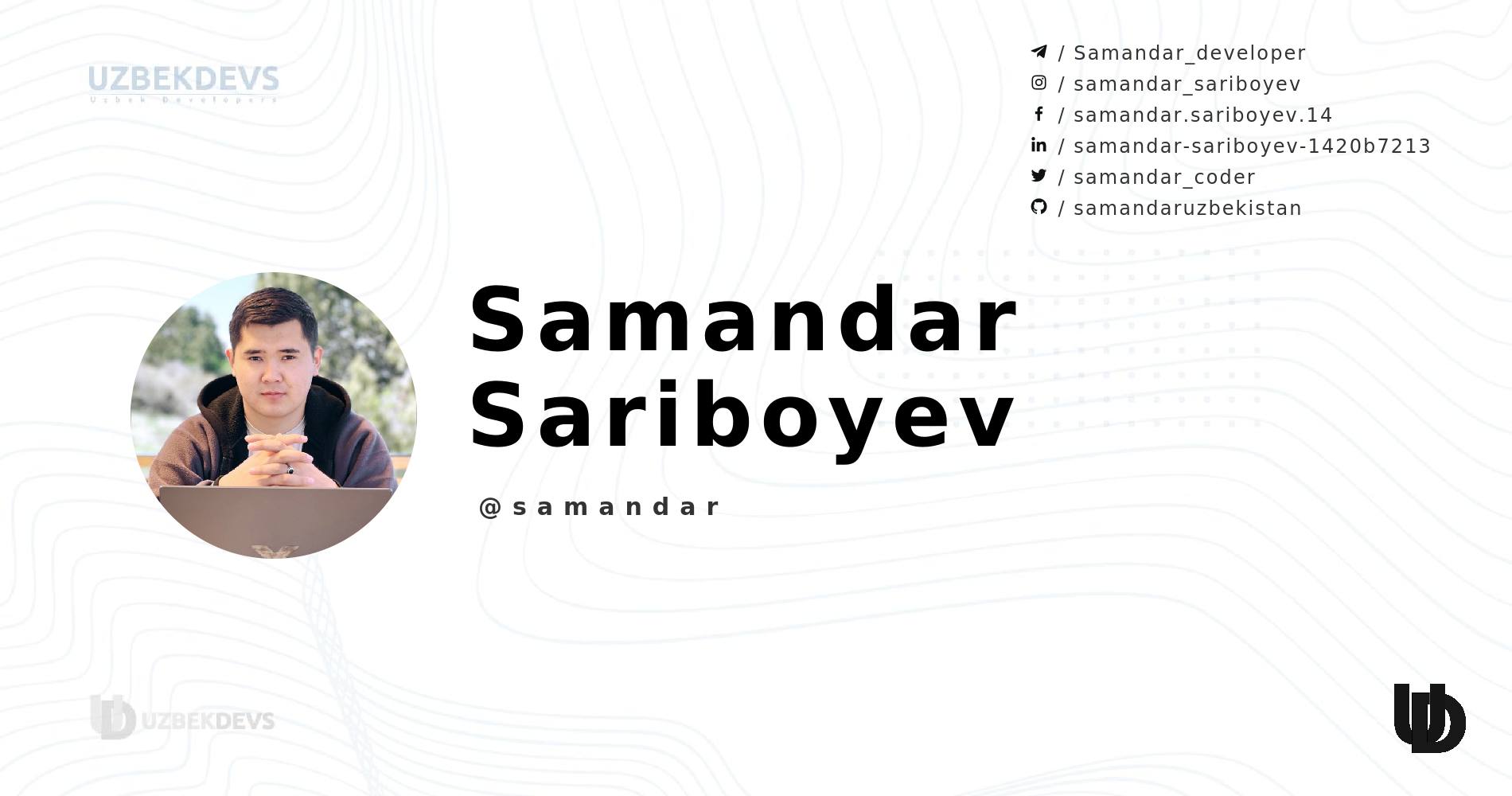 Samandar Sariboyev (@samandar) - UzbekDevs